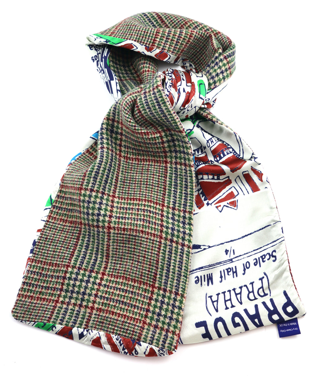 Wool Map Scarf - Prague – Helen Chatterton textiles